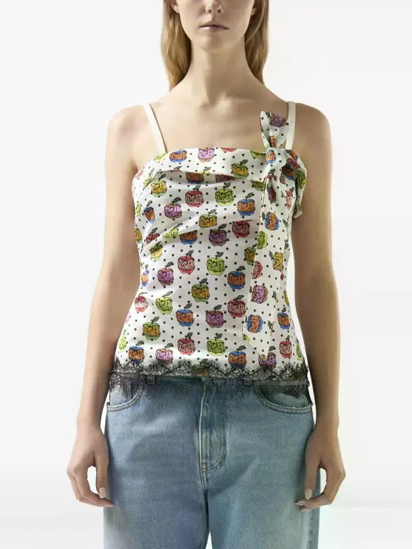 Gcds Apple-print Bandeau Top