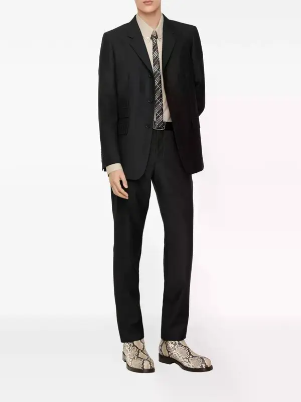 Burberry Striped Wool Mohair Tailored Trousers - Black