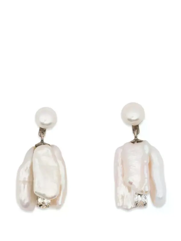 Simone Rocha Bloom Crystal And Pearl Earrings - Silver