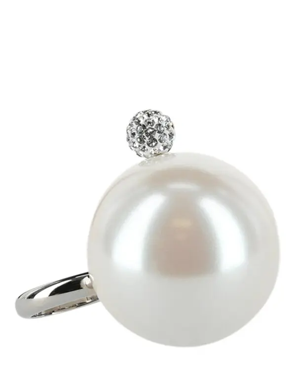 Givenchy 4g Large Pearl Ring - White Silver