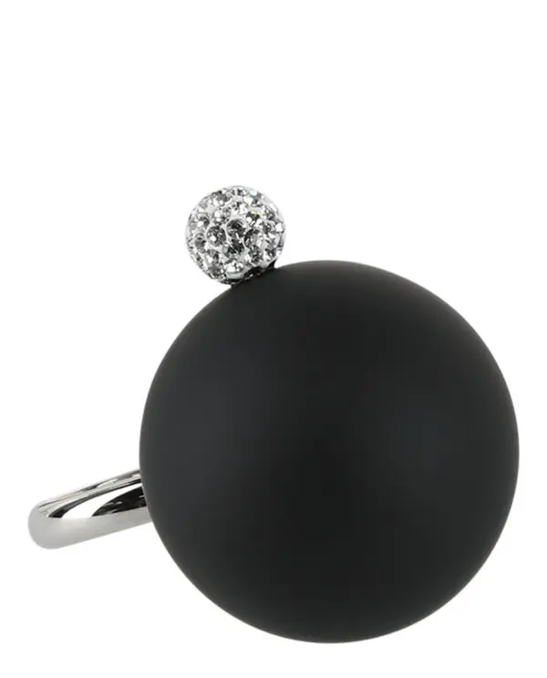 Givenchy 4g Large Pearl Ring - Black Silver