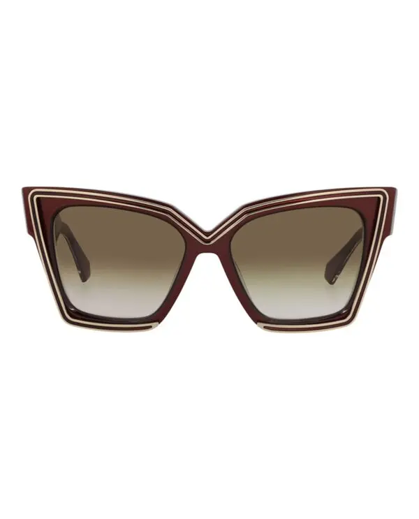 Valentino Garavani Acetate Cat Eye Sunglasses - Bordeaux Bordeaux Bron (vls/126b/54)