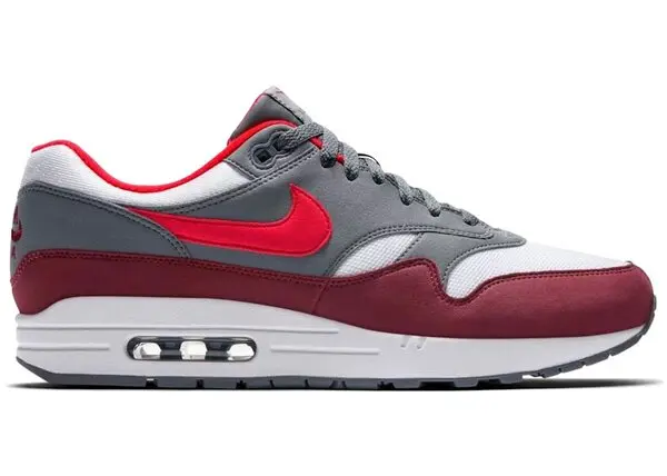 Nike Air Max 1 Sneakers - White/university Red/cool Grey