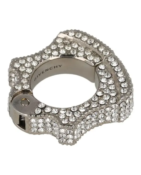 Givenchy Single G Can Crystal-embellished Earring - Silver