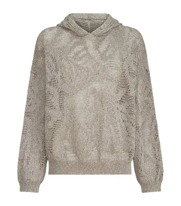 Brunello Cucinelli Sequin Detailed Hoodie - Brown