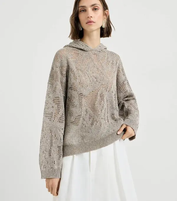 Brunello Cucinelli Sequin Detailed Hoodie - Brown