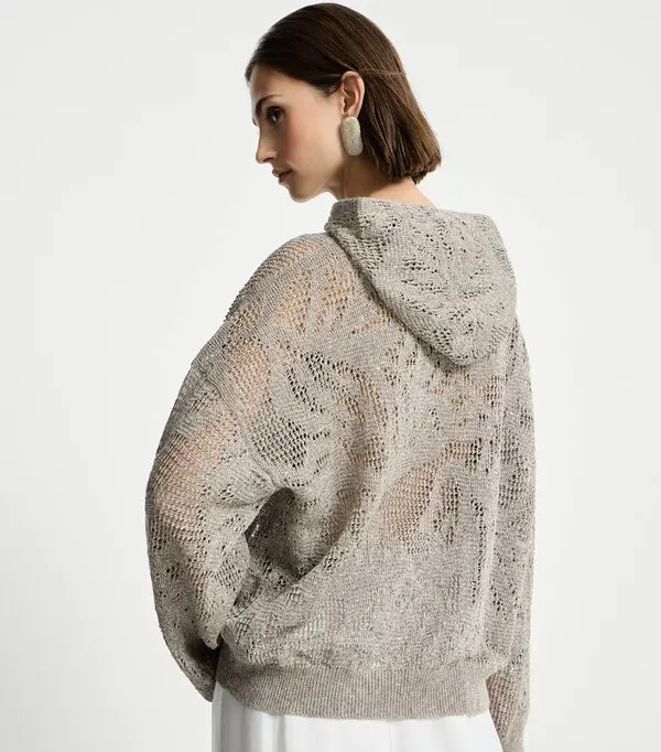 Brunello Cucinelli Sequin Detailed Hoodie - Brown