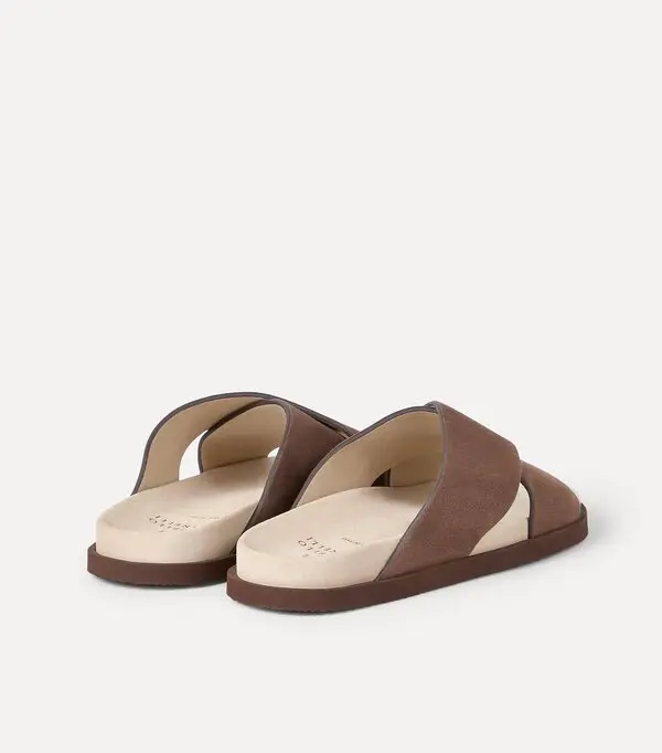 Brunello Cucinelli Suede Crossover Sandals - Brown