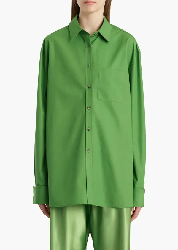 Khaite Newton Button-up Top - Absinthe