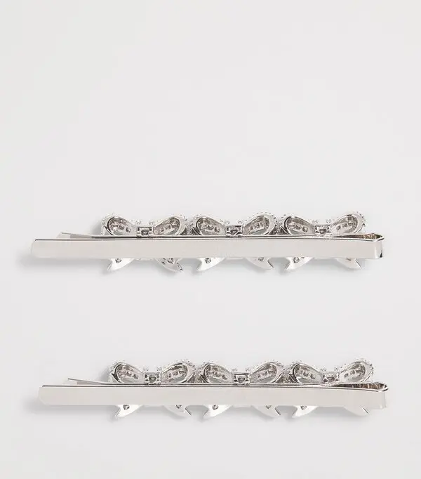 SELF-PORTRAIT Crystal-embellished Bow Hair Slides