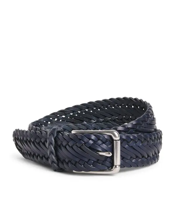 Ralph Lauren Purple Label Braided Belt - Navy