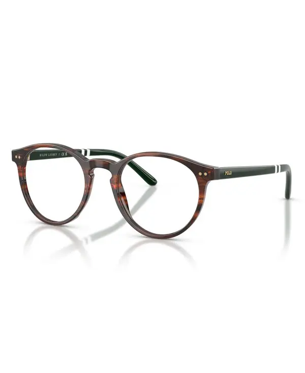 Polo Ralph Lauren Round Eyeglasses - Shiny Striped Brown