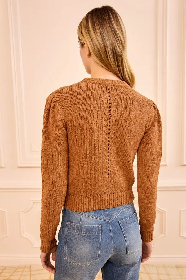 Ulla Johnson Delphina Long Sleeve Cardigan - Umber