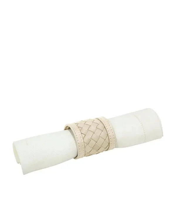 RIVIERE Leather Nino Napkin Ring - Ivory