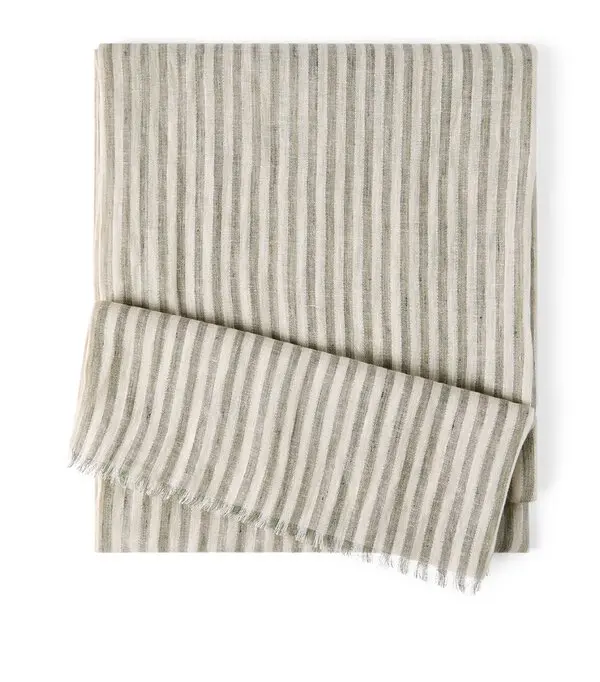 Brunello Cucinelli Linen-blend Stripe Scarf