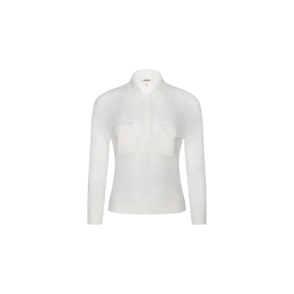 L'Agence Carine Pointelle Knit Top - Ivory