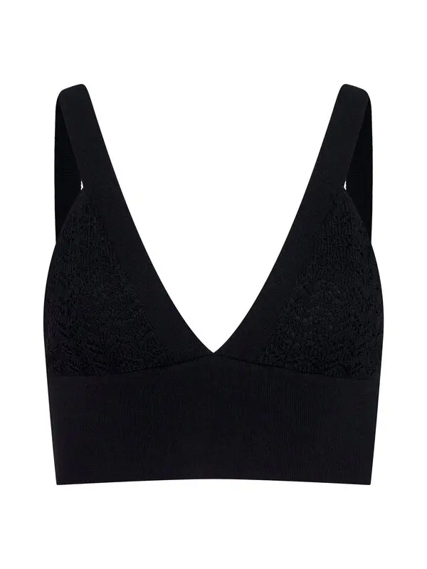 L'Agence Reverie Pointelle Knit Bralette - Black