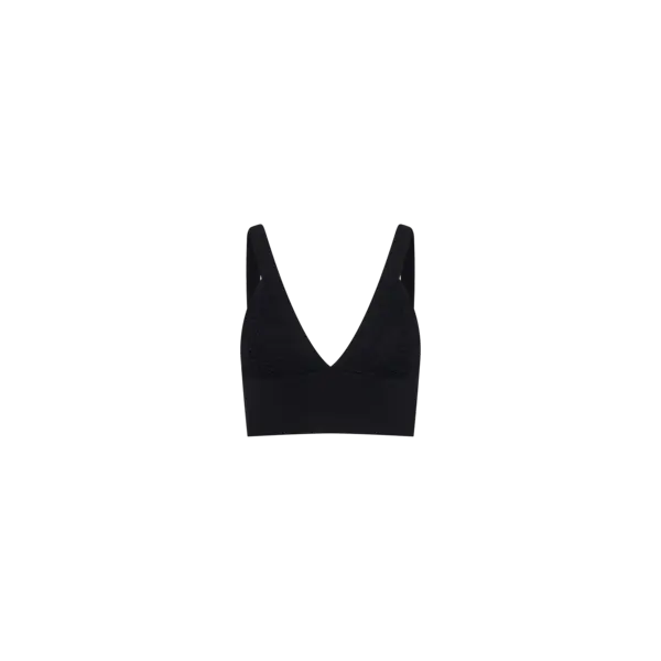 L'AGENCE Reverie Pointelle Knit Bralette - Black