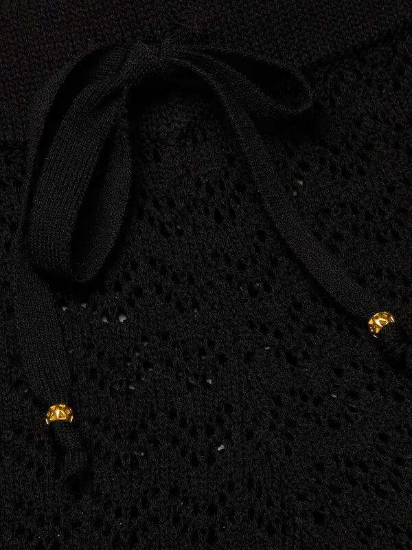 L'Agence Gaelle Pointelle Knit Pants - Black