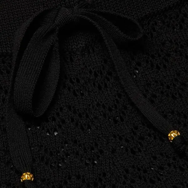L'AGENCE Gaelle Pointelle Knit Pants - Black