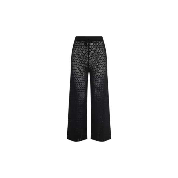 L'AGENCE Gaelle Pointelle Knit Pants - Black