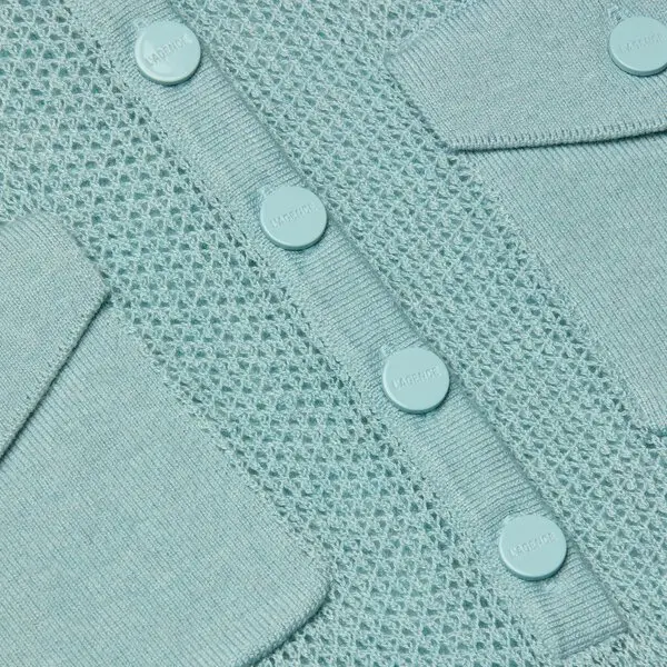 L'Agence Carine Pointelle Knit Top - Light Blue