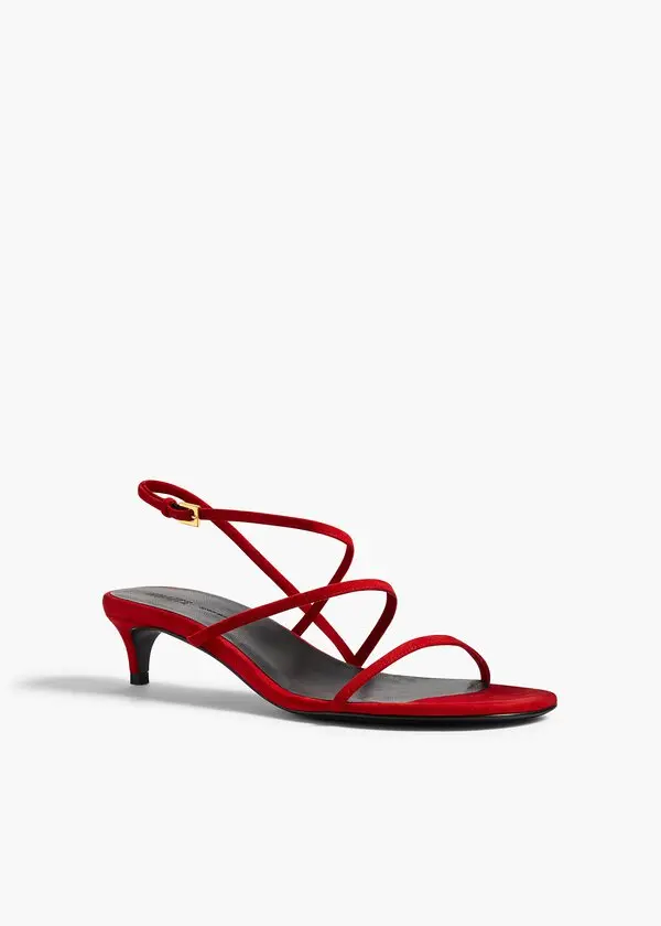 Khaite Loop Kitten Heel Sandal - Lipstick
