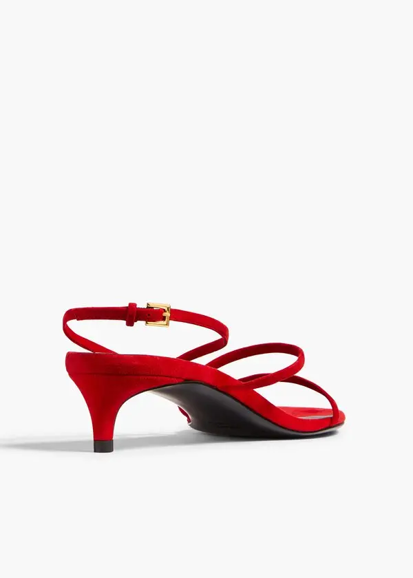 Khaite Loop Kitten Heel Sandal - Lipstick
