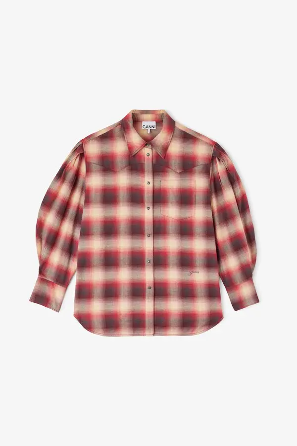 GANNI Shirt With Draped Knot Detail - Pink