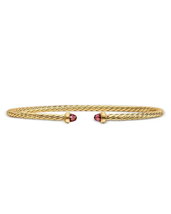 David Yurman 18k Yellow Gold Rhodolite Garnet Bracelet - Rhodolite Garnet/gold