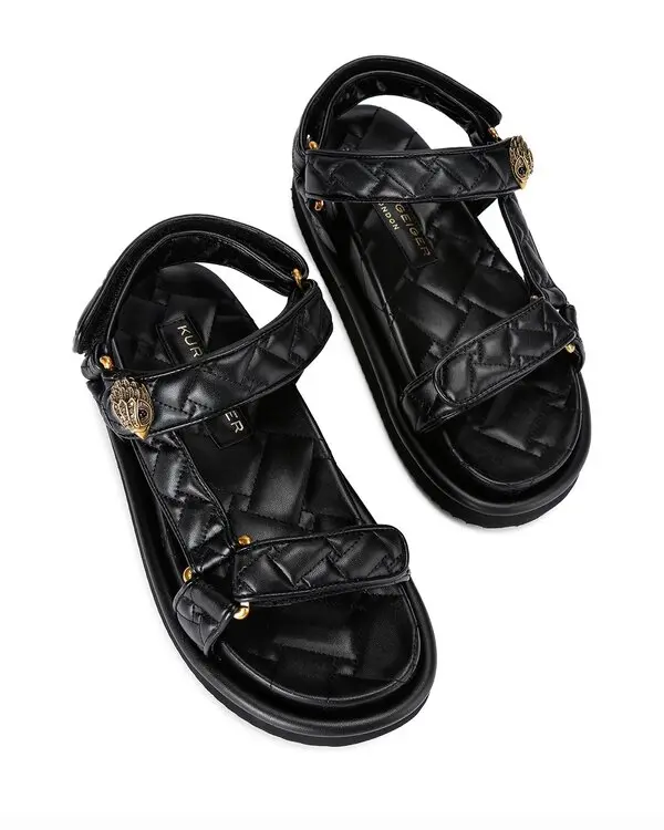 Kurt Geiger Orson Quilted Sandals - Black