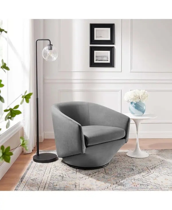 MODWAY Series Performance Velvet Fabric Swivel Chair