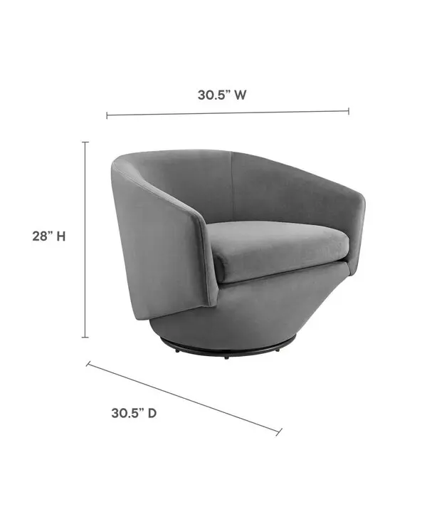MODWAY Series Performance Velvet Fabric Swivel Chair