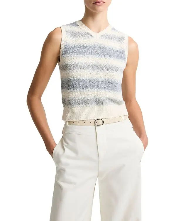 Vince Fair Isle Knit Vest - Pale Tide