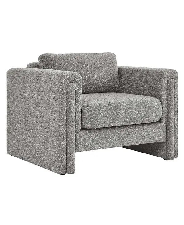 MODWAY Visible Boucle Fabric Armchair - Light Gray