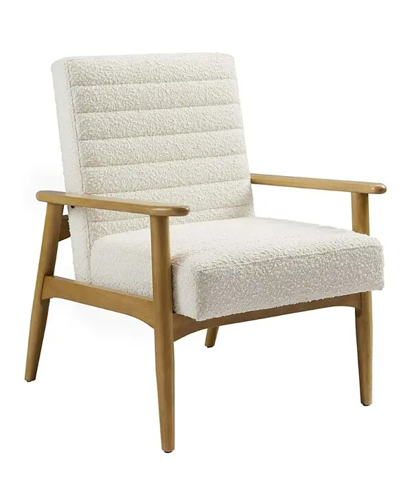 MODWAY Jensen Boucle Fabric Accent Chair - Ivory