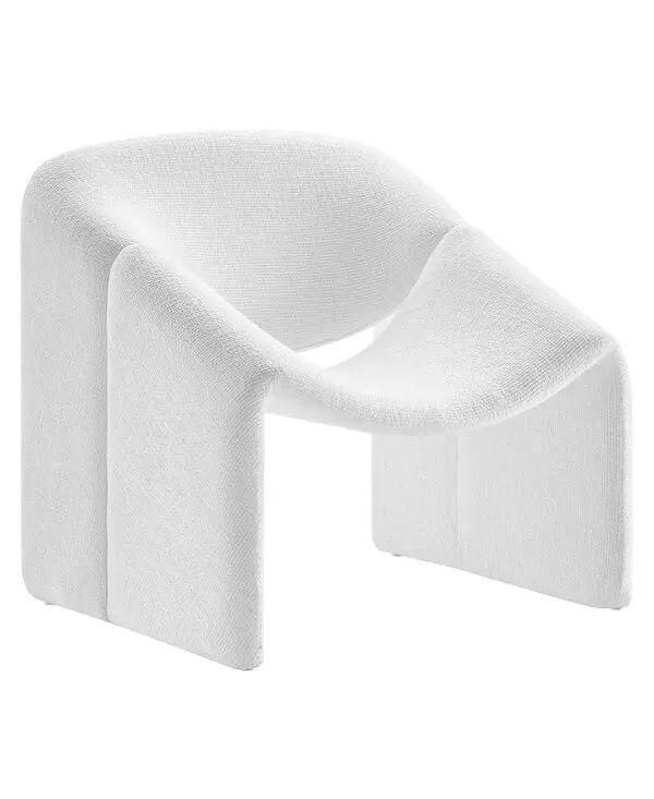 MODWAY Vivi Chenille Upholstered Accent Chair - Frost