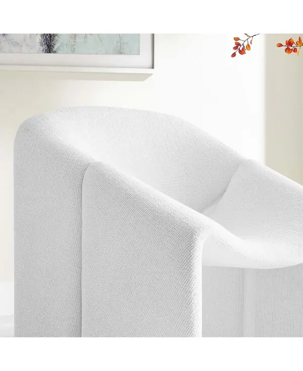 MODWAY Vivi Chenille Upholstered Accent Chair - Frost
