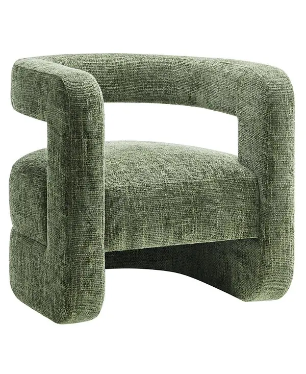 MODWAY Jaylin Upholstered Chenille Accent Chair - Basil
