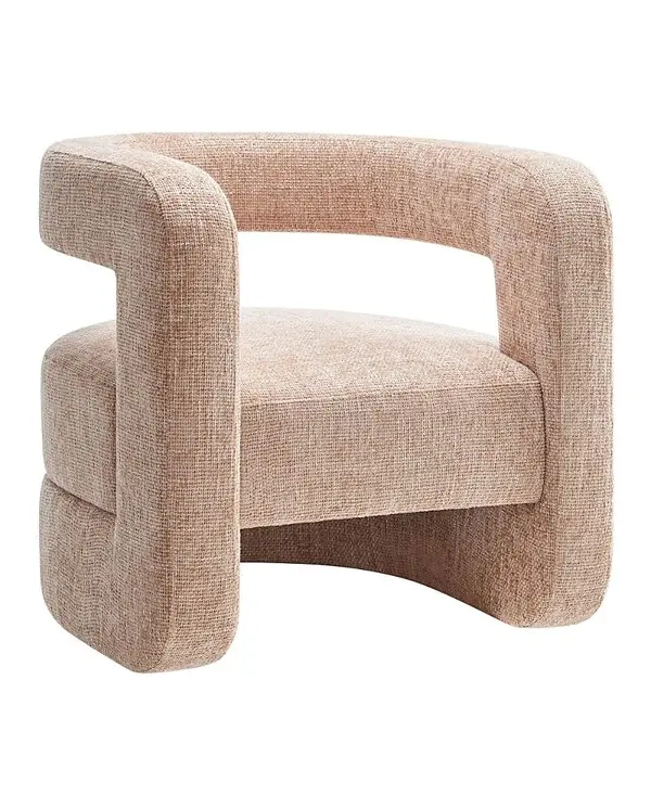 MODWAY Jaylin Upholstered Chenille Accent Chair - Blush