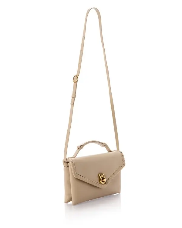 Bottega Veneta Knot Lock Intrecciato Leather Crossbody Bag - Ecru/muse Brass