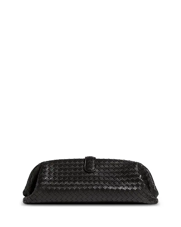 Bottega Veneta Lauren 1979 Intrecciato Leather Clutch - Espresso/brass
