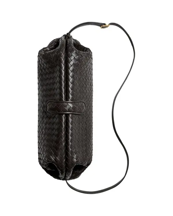 Bottega Veneta Lauren 1979 Intrecciato Leather Clutch - Espresso/brass