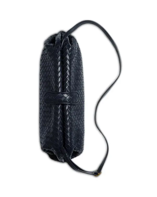 Bottega Veneta Lauren 1979 Intrecciato Leather Clutch - Midnight/muse Brass