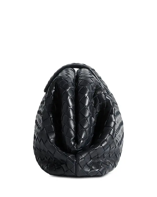 Bottega Veneta Lauren 1979 Intrecciato Leather Clutch - Midnight/muse Brass