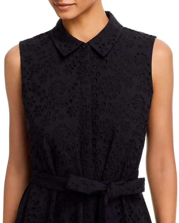 Kobi Halperin Eyelet Tiered Midi Dress - Black
