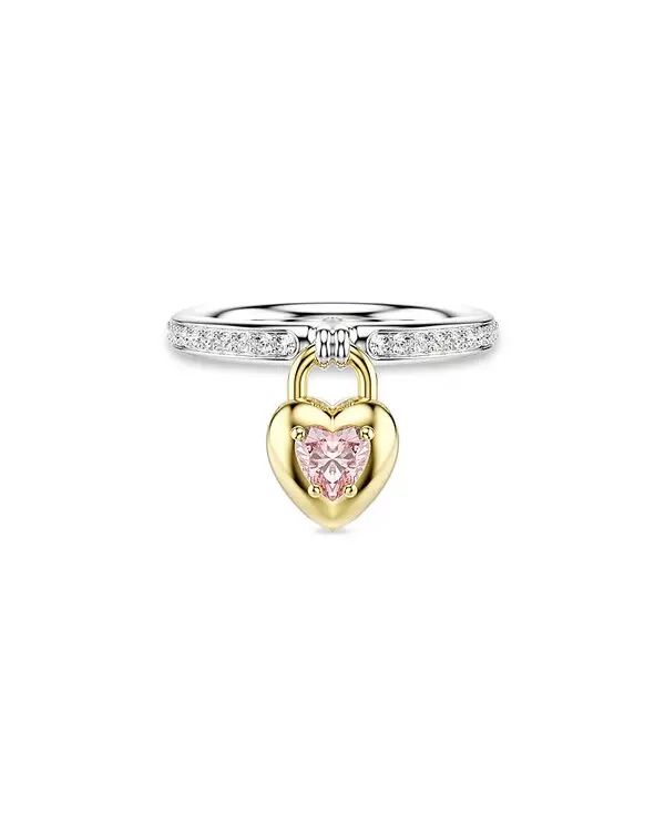 SWAROVSKI Idyllia Heart Charm Motif Ring - Pink
