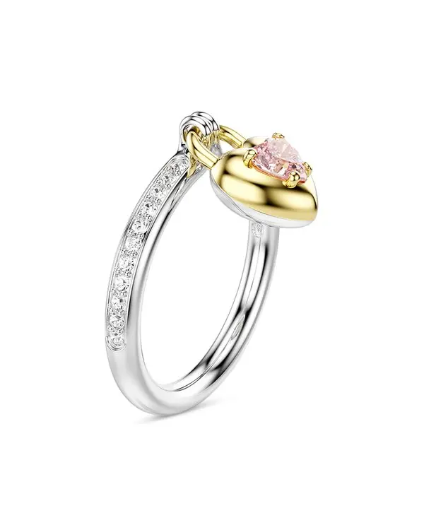 SWAROVSKI Idyllia Heart Charm Motif Ring - Pink