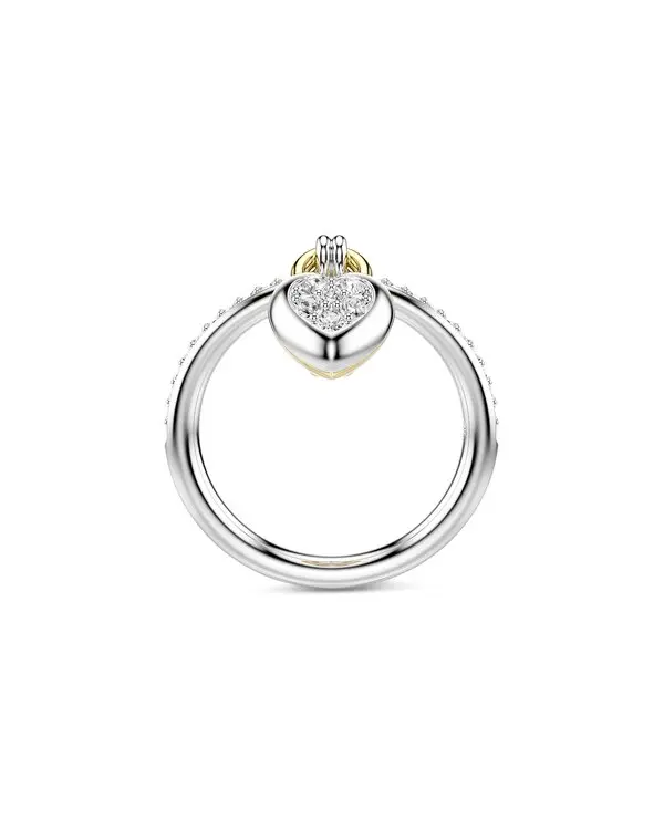 SWAROVSKI Idyllia Heart Charm Motif Ring - Pink