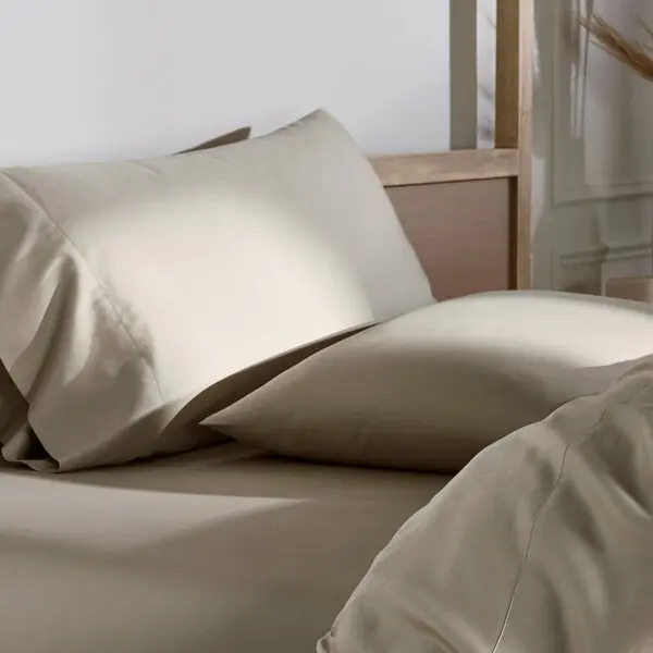 BOLL & BRANCH Percale Hemmed Sheet Set, California King - Oak